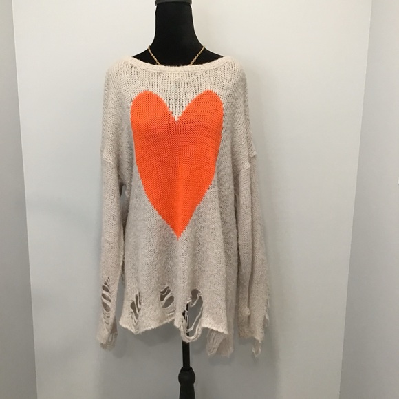Wildfox | Sweaters | The Iconic Wildfox Grey Sweater With Red Heart ...